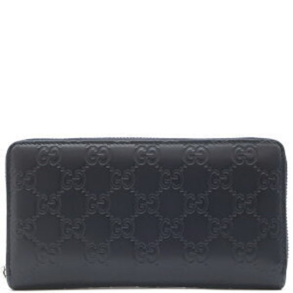 Gucci | Bags | Gucci Long Wallet Gg Guccisima Leather Navy Blue | Poshmark